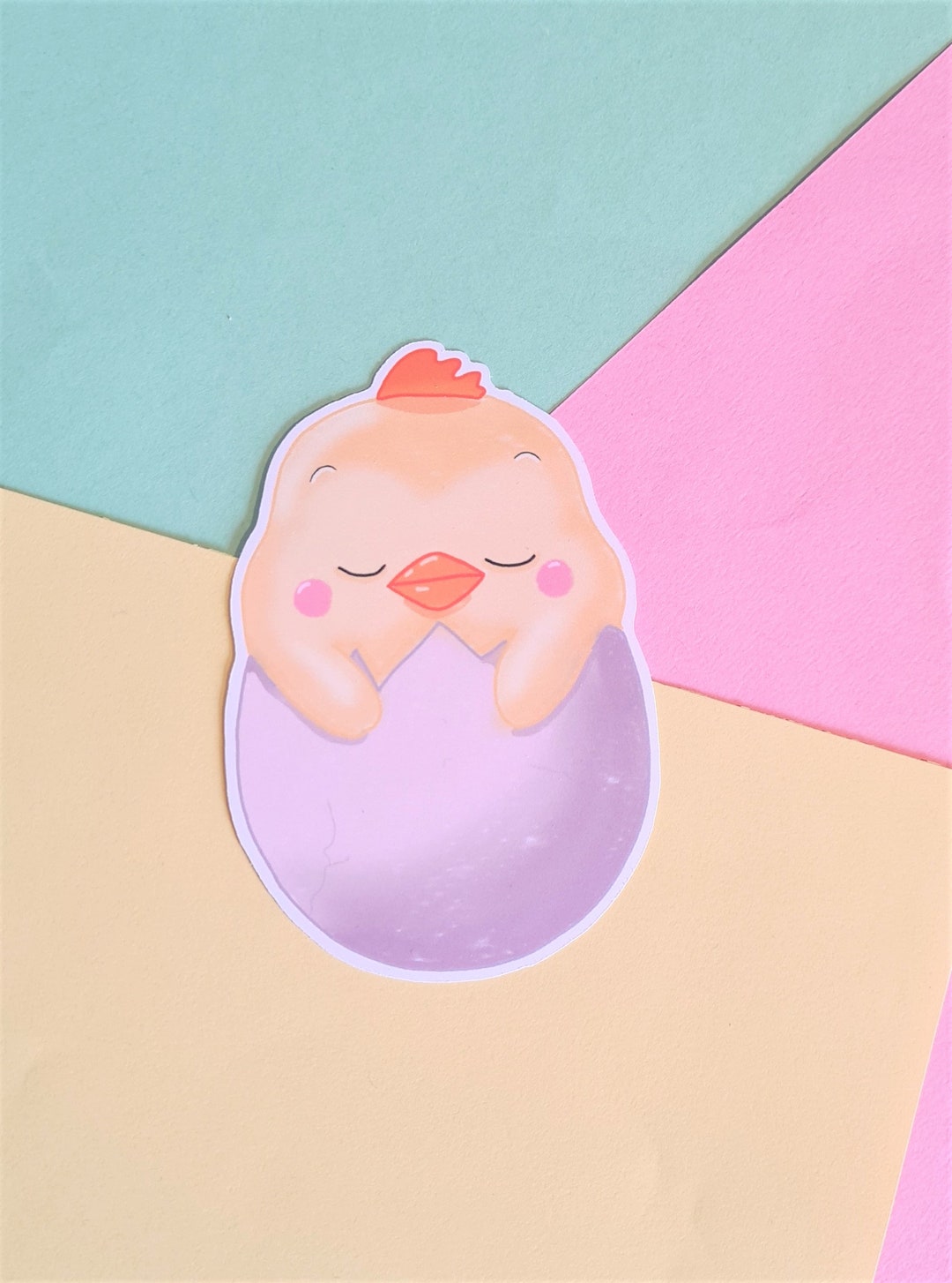 Little Chick Egg Vinyl Sticker - Etsy
