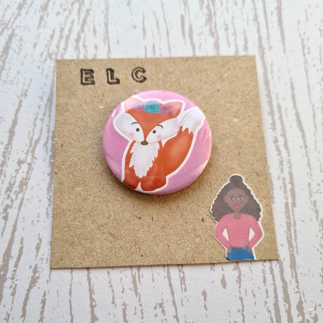 Cute Fox 32mm Badge - Etsy