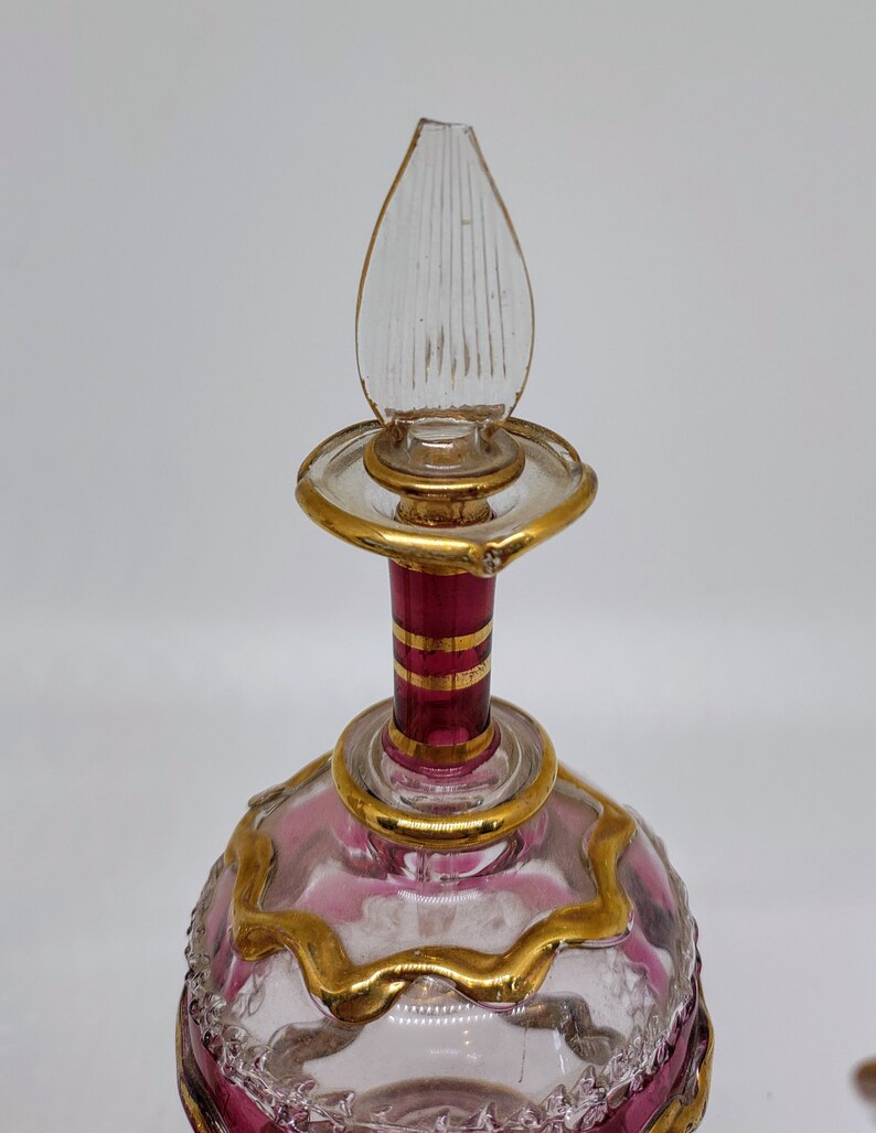 Perfume Decanter Egyptian Glass Blown Set of Five Essential Oil Bottle ...