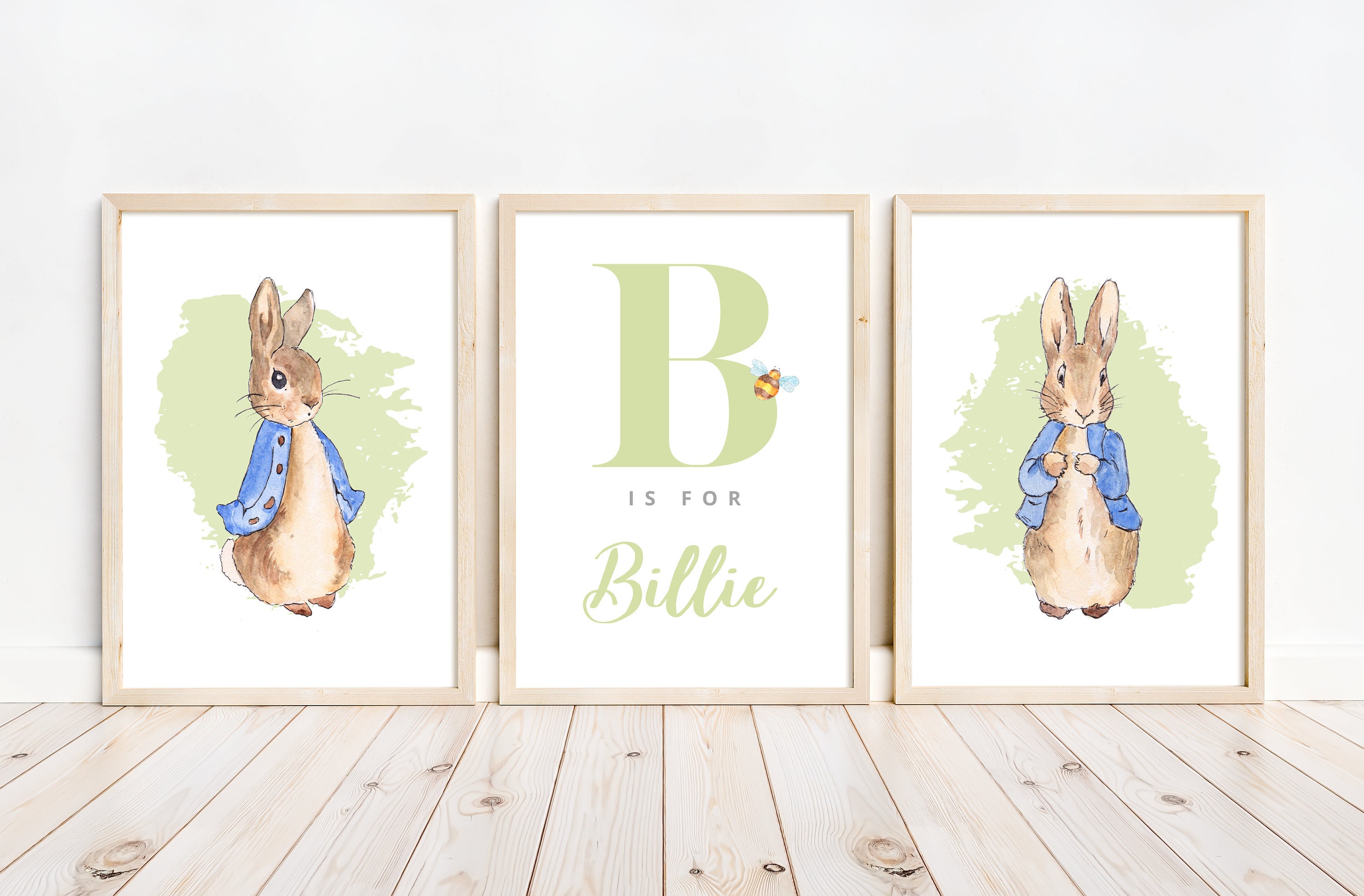 Peter Rabbit Inspired Personalised Art Prints Set of 3 - Etsy.de