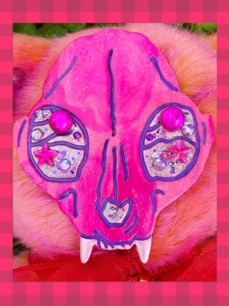 Bone Buggy Cat Skull Clay Face Plush Teddy Bear Oddity Creature ...