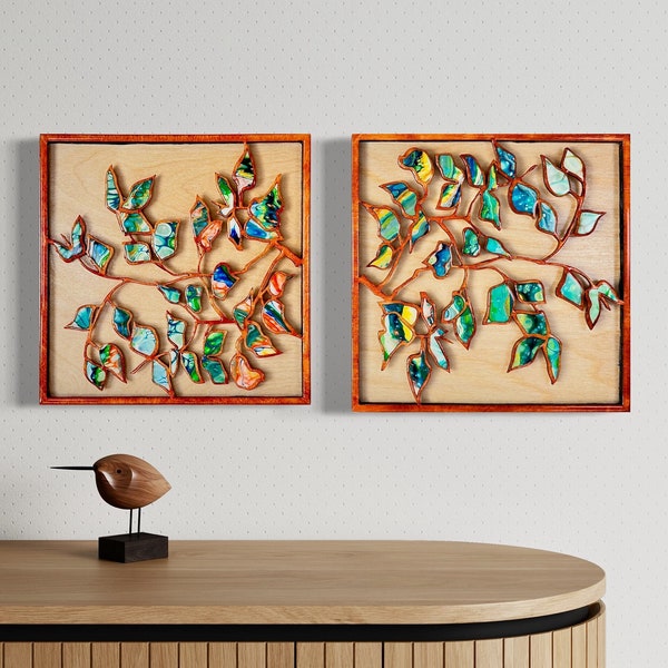 Wood Inlay Wall Art - Etsy