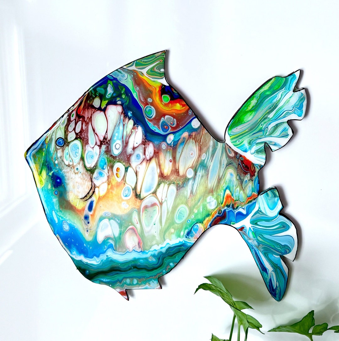 Fish Wall Art Tropical Fish Painting Blue Fish Sculpture - Etsy