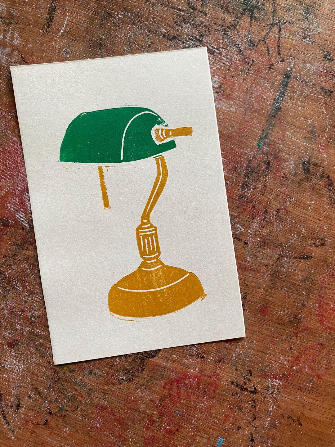 Banker’s Lamp Mini Print - Etsy