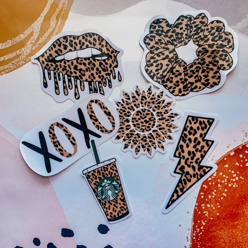 Cheetah Print Sticker Pack Hydroflask Stickers Laptop Etsy