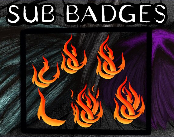6 Fire Twitch Badges | Etsy