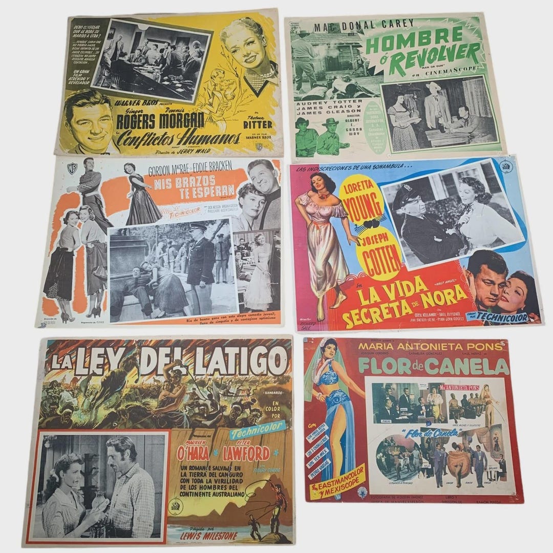 Vintage Mexican Movie Lobby Cards Posters Random (x20) Lot 40s 50s 60s ...