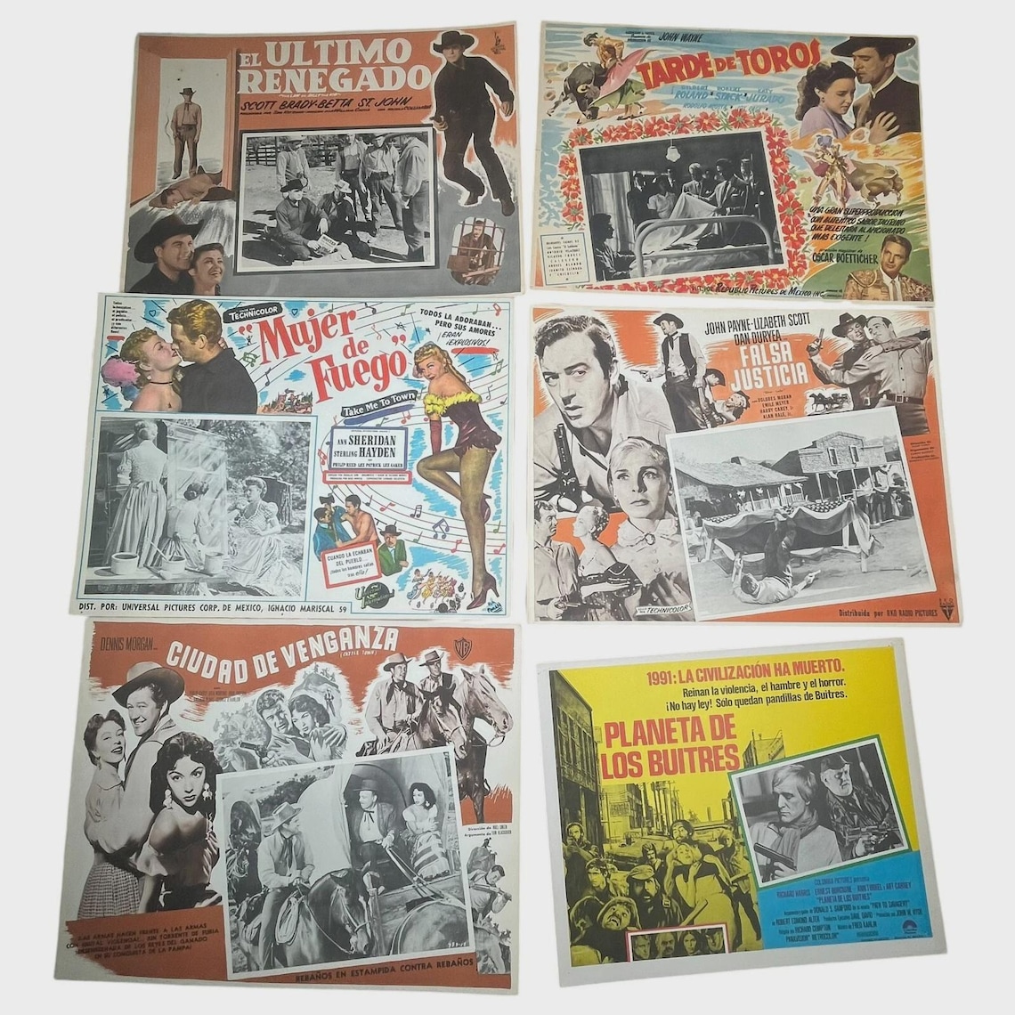 Vintage Mexican Movie Lobby Cards Posters Random (x20) Lot 40s 50s 60s ...