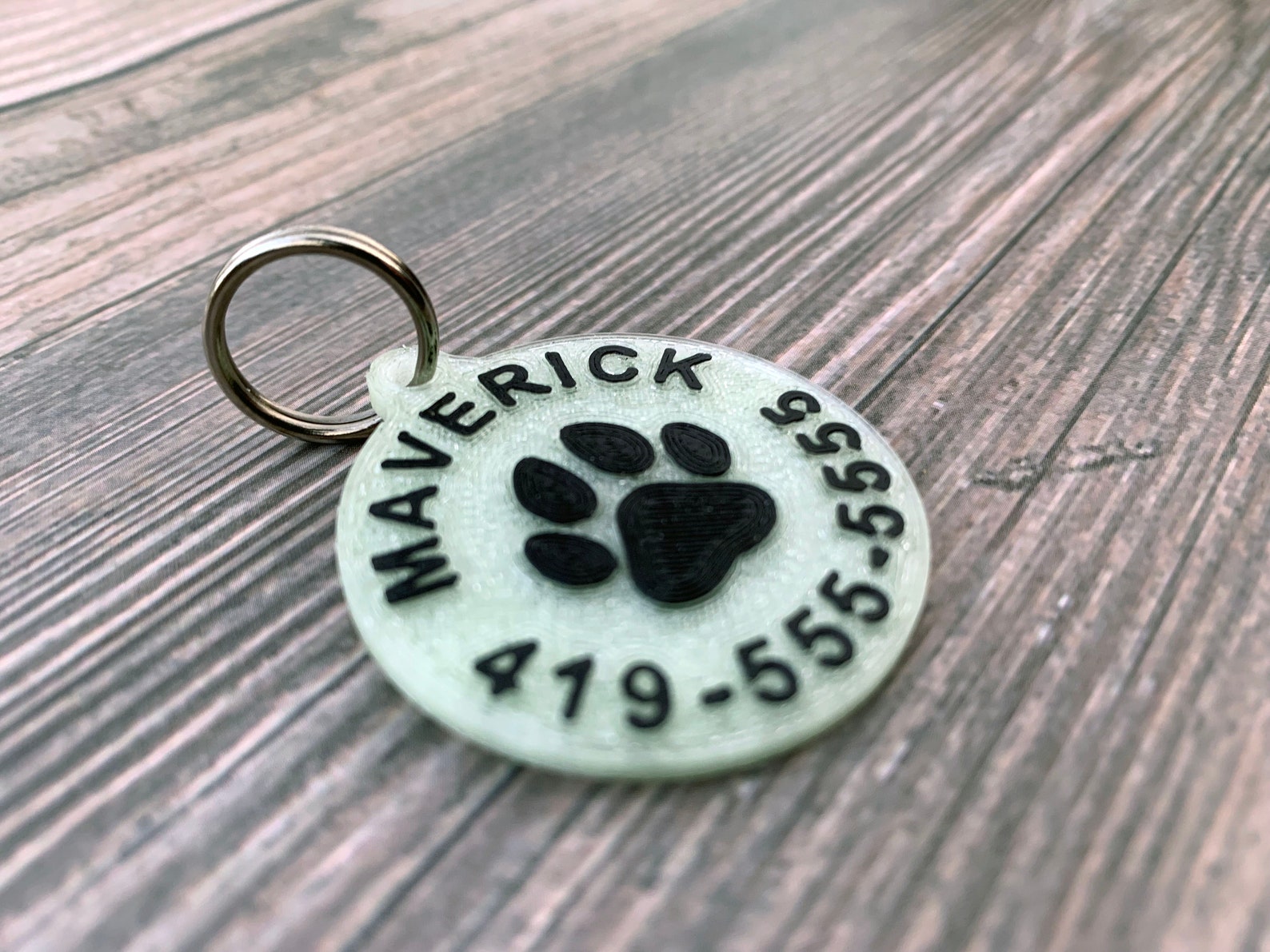 Glow in the Dark Dog Tag Custom Dog Tag Pawprint Dog Tag 3D - Etsy