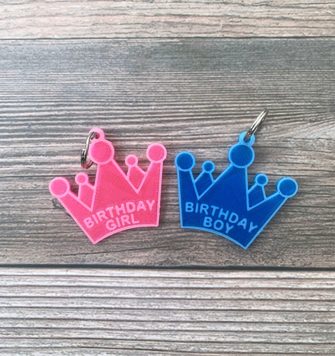 Birthday Boy Dog Tag, Birthday Girl Dog Tag, Crown Dog Tag, 3D Printed ...