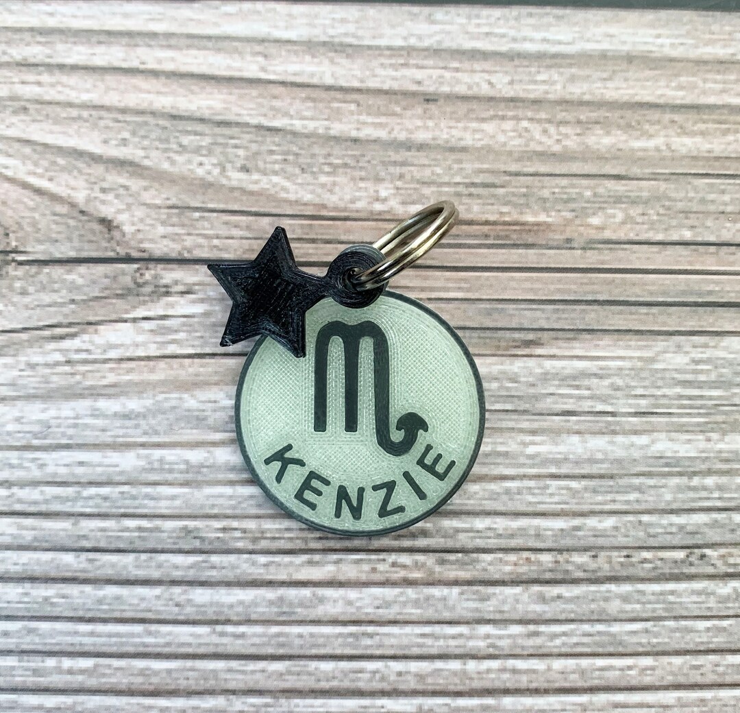 Scorpio Dog Tag, Zodiac Dog Tag, Glow in the Dark Dog Tag, Celestial ...