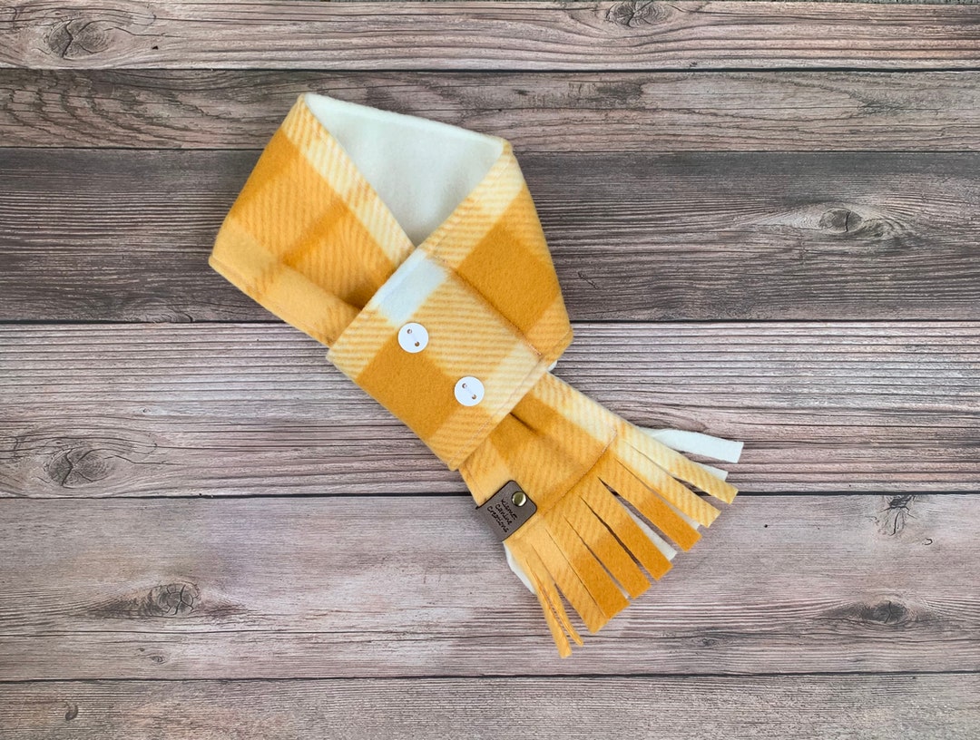 Yellow Dog Scarf, Fall Dog Scarf, Winter Dog Scarf, Plaid Dog Scarf ...