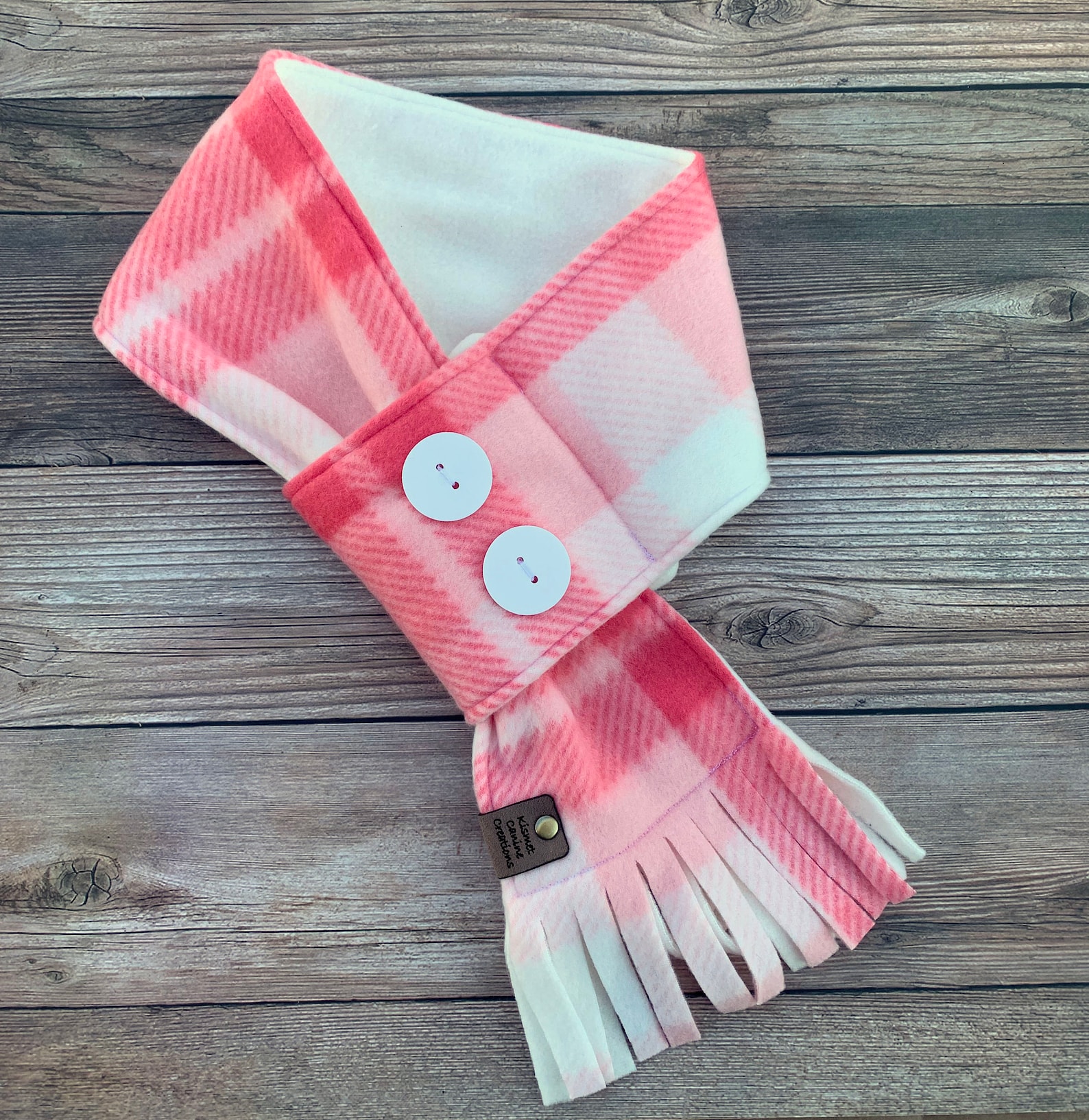 Winter Dog Scarf, Pink Plaid Dog Scarf, Valentine’s Day Dog Scarf, Dog ...