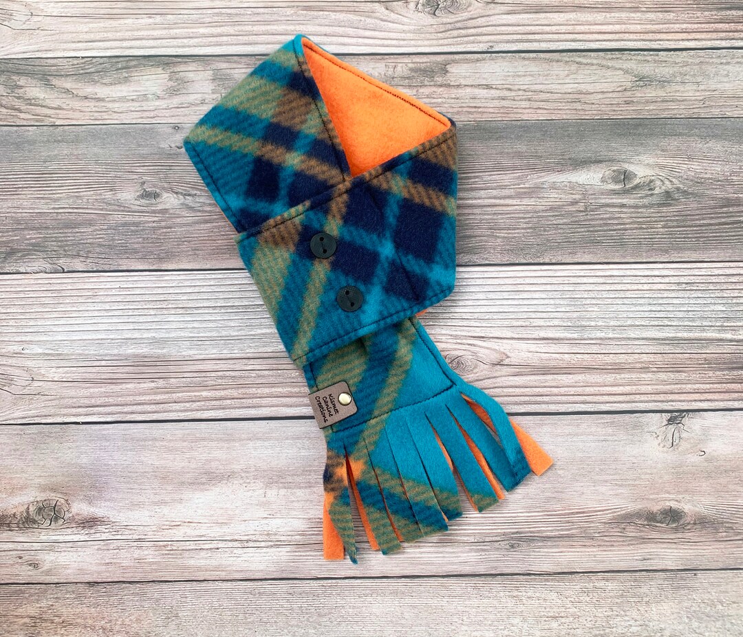 Dog Scarf, Fall Dog Scarf, Winter Dog Scarf, Plaid Dog Scarf, Fleece ...