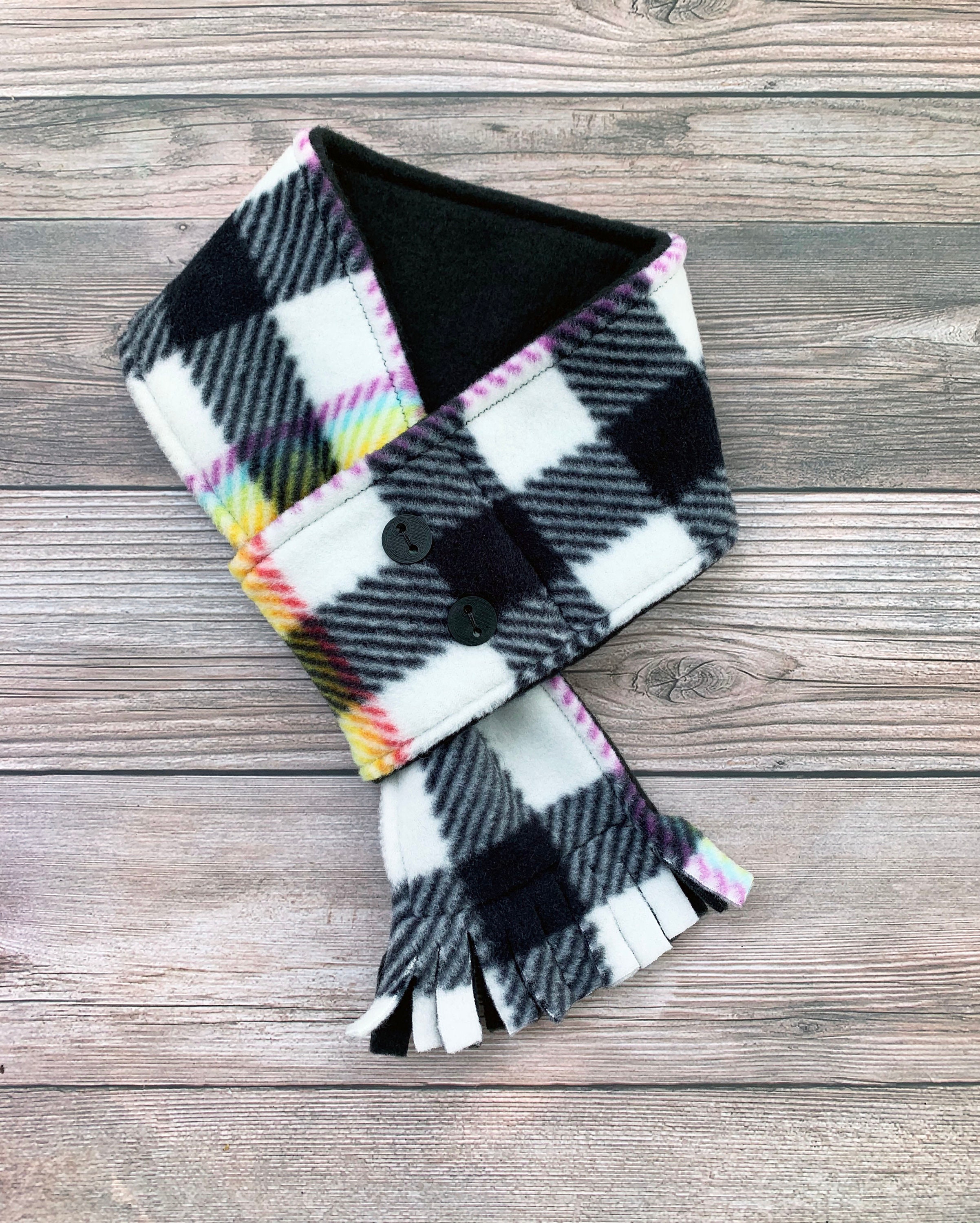 Buffalo Plaid Dog Scarf, Rainbow Plaid Dog Scarf, Winter Dog Scarf ...