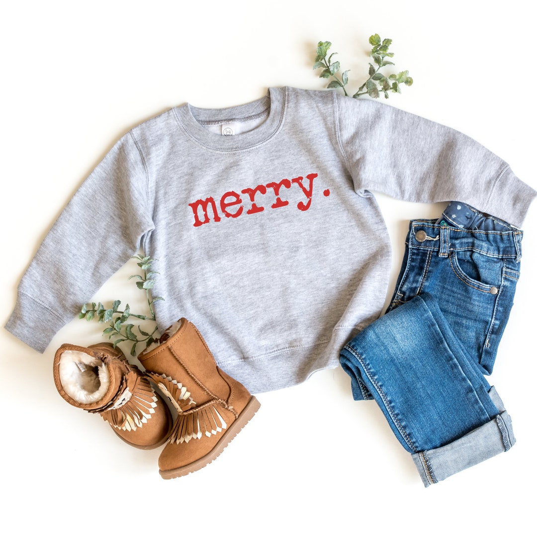 Toddler Sweatshirt Merry, Christmas Outfit, Toddler Shirt, Merry ...
