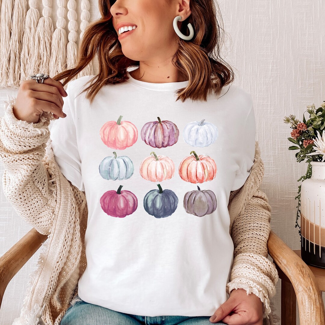 Pumpkin Watercolor Fall Halloween Shirt, Halloween Tee, Pumpkin Tee ...