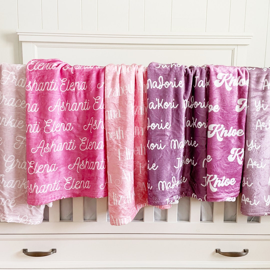 Personalized Custom Blanket, Baby Girl Blanket, Name Blanket, Girl ...