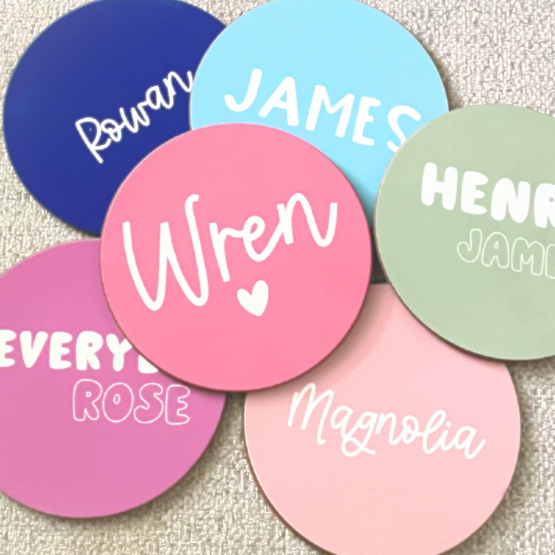 Newborn Name Sign, Baby Name Sign - 3.5 Inch, Custom Baby Announcement ...