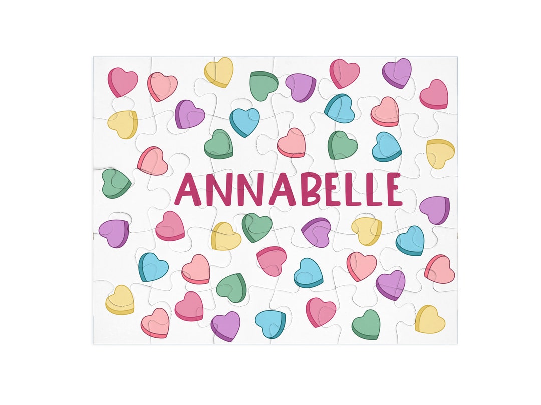Valentine Candy Heart Name Puzzle, Valentines Day Gift, Toddler Gift ...