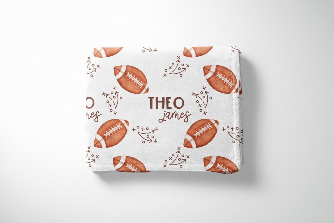 Football Blanket, Football Name Personalized Blanket, Custom Football ...