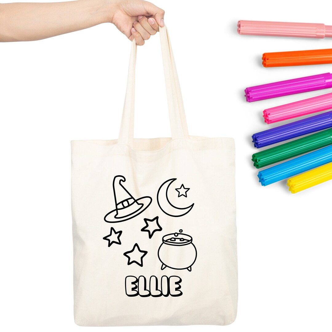 Color Your Own Halloween Bag, Personalized Halloween Bag, Toddler,diy ...