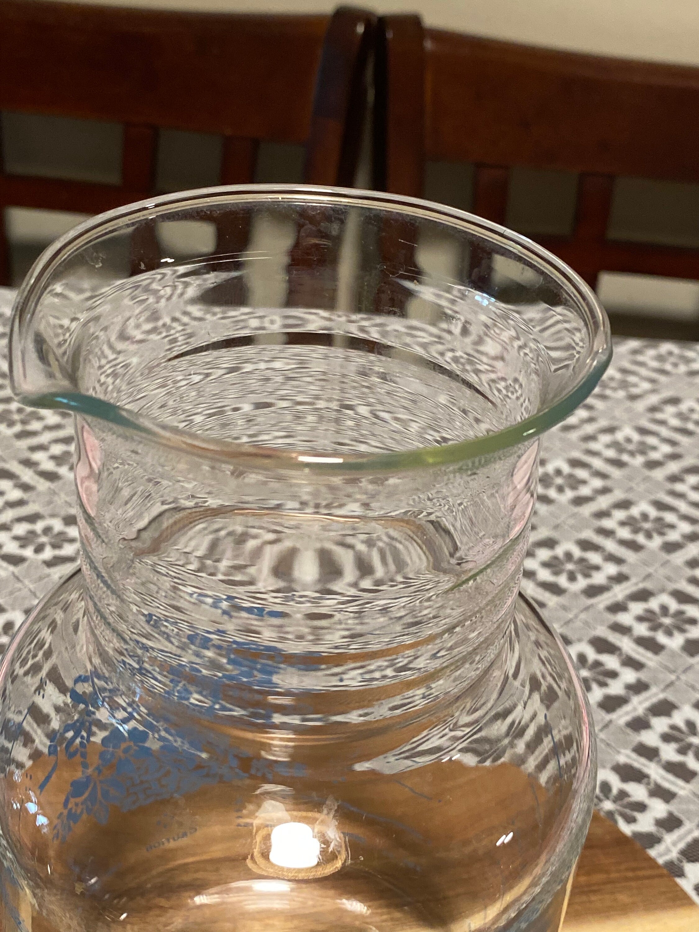 Vintage Pyrex Blue Flower Juice Glass Pitcher - Etsy