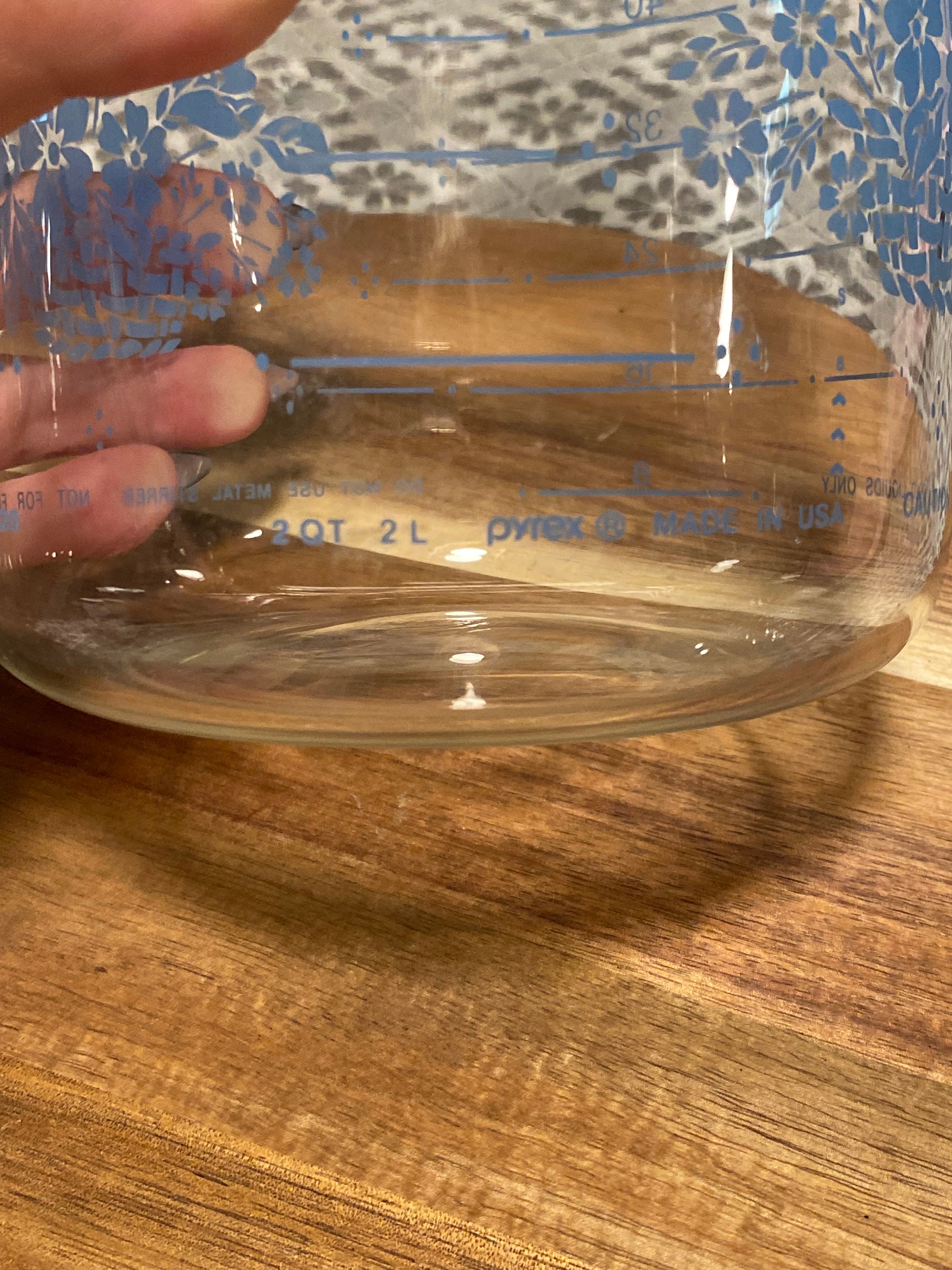 Vintage Pyrex Blue Flower Juice Glass Pitcher - Etsy