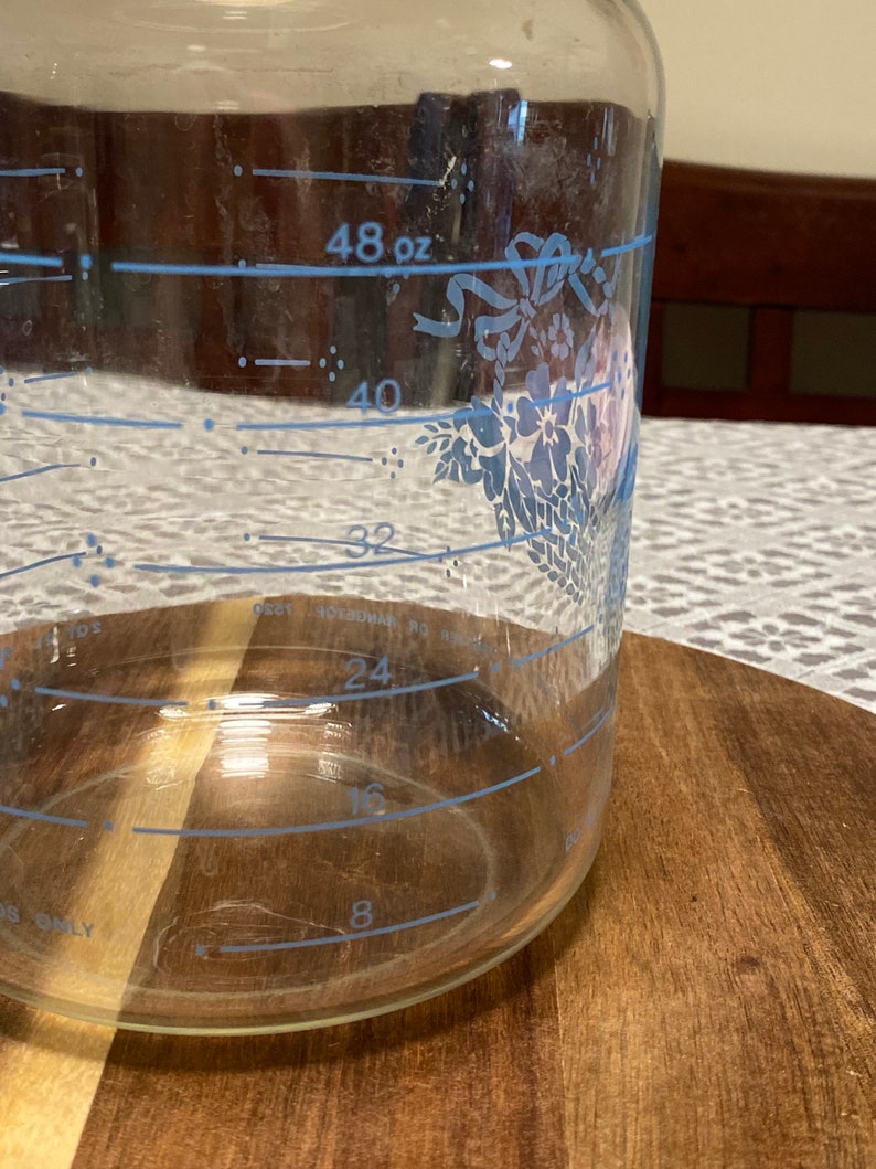 Vintage Pyrex Blue Flower Juice Glass Pitcher - Etsy