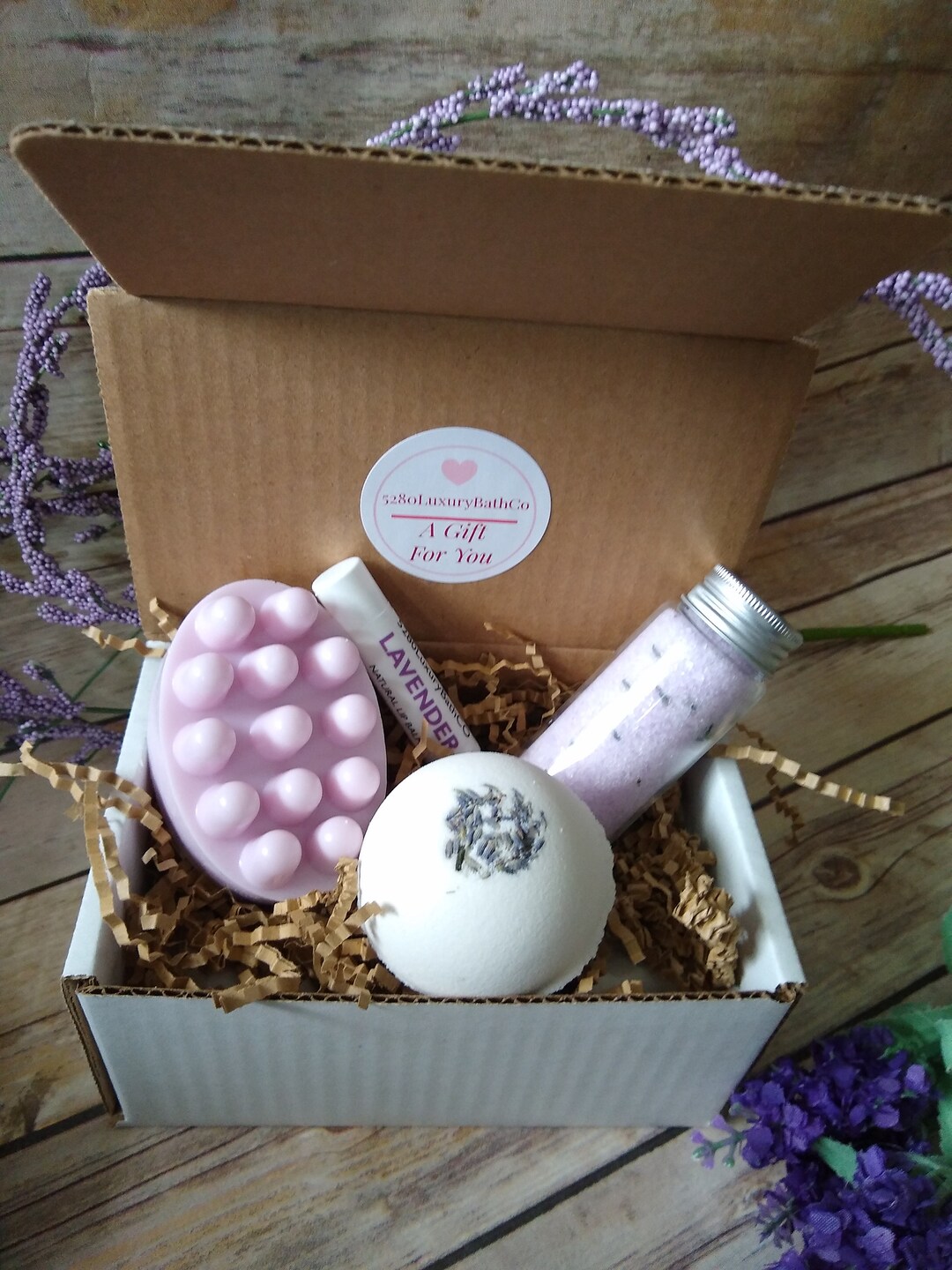 Mother's Day Mini Spa Gift Set LAVENDER Bath Gift Set |4pc Spa Gift Set ...