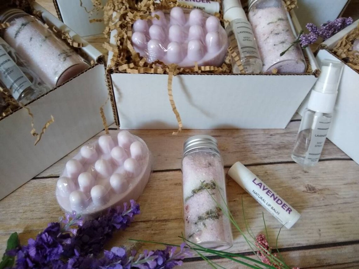 Mother's Day Mini Spa Gift Set LAVENDER Bath Gift Set 4pc | Etsy