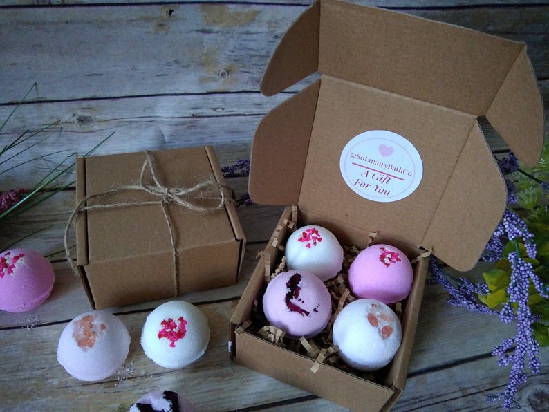 MINI Bath Bomb Gift Set 4 Spa Gift for Her Small Bath Bombs - Etsy