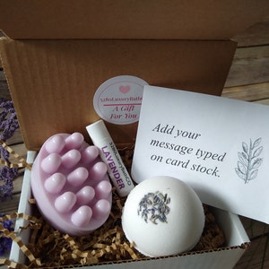 Mother's Day Mini Spa Gift Set LAVENDER Bath Gift Set |4pc Spa Gift Set ...