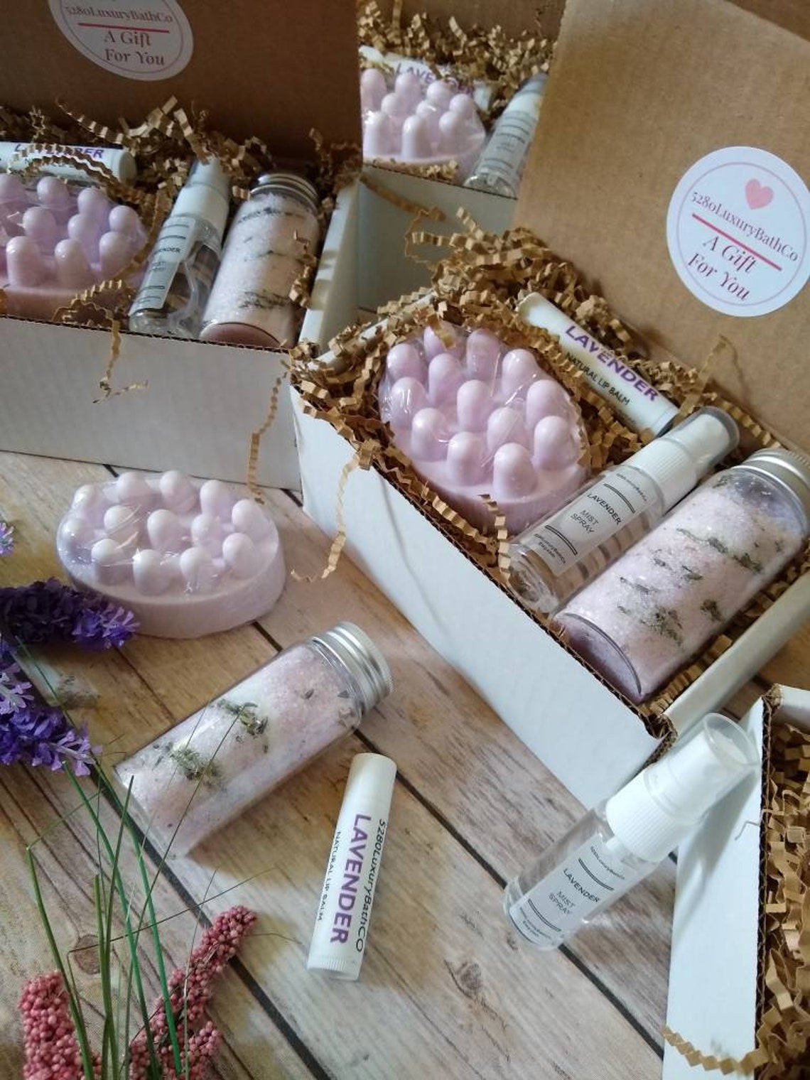 Mother's Day Mini Spa Gift Set LAVENDER Bath Gift Set 4pc | Etsy