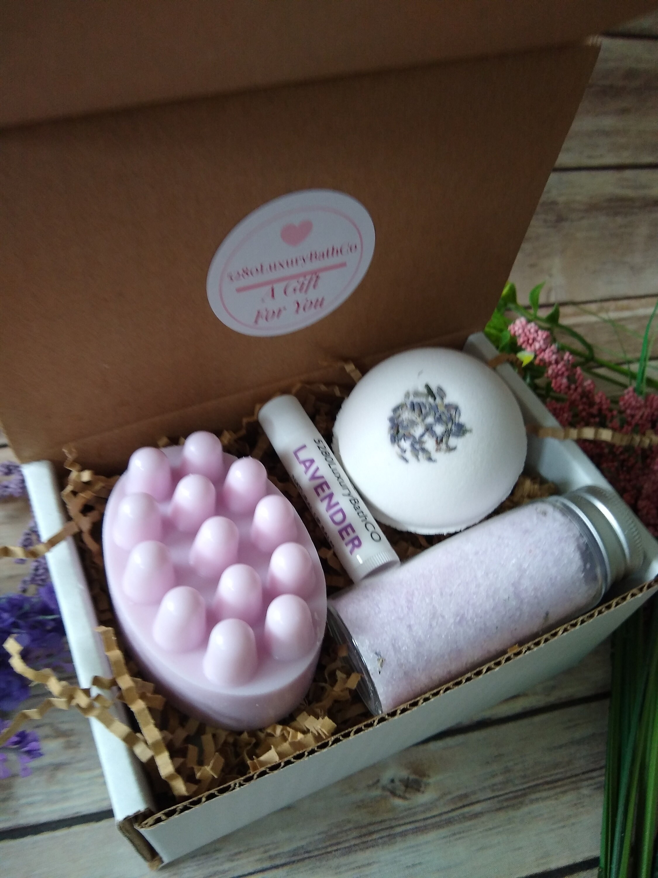 Mother's Day Mini Spa Gift Set LAVENDER Bath Gift Set |4pc Spa Gift Set ...