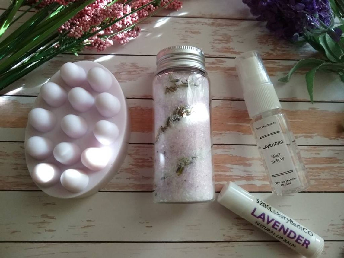 Mother's Day Mini Spa Gift Set LAVENDER Bath Gift Set 4pc | Etsy
