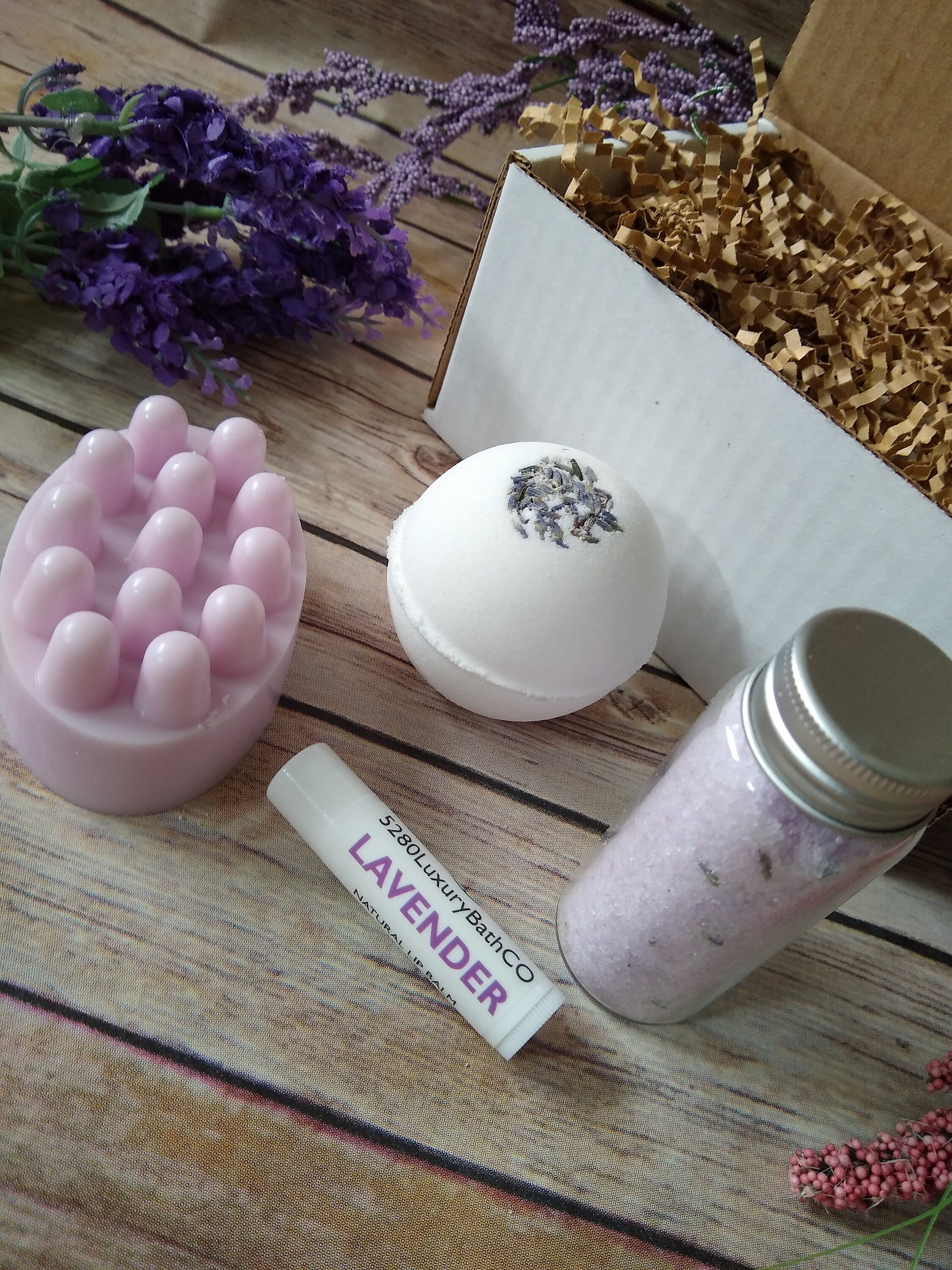 Mother's Day Mini Spa Gift Set LAVENDER Bath Gift Set |4pc Spa Gift Set ...