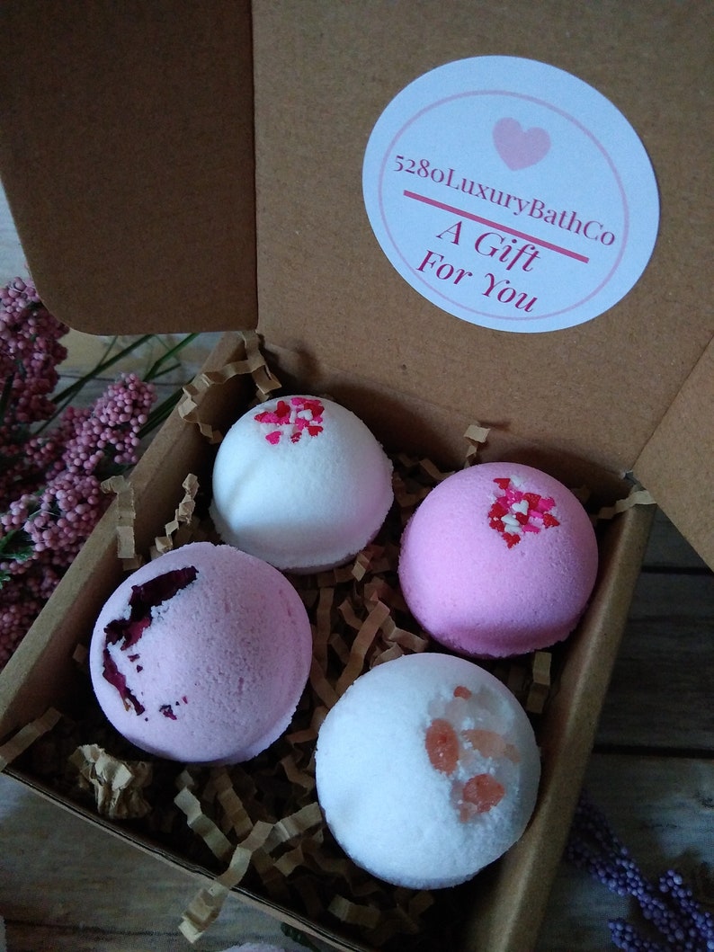 MINI Bath Bomb Gift Set 4 Spa Gift for Her Small Bath Bombs - Etsy
