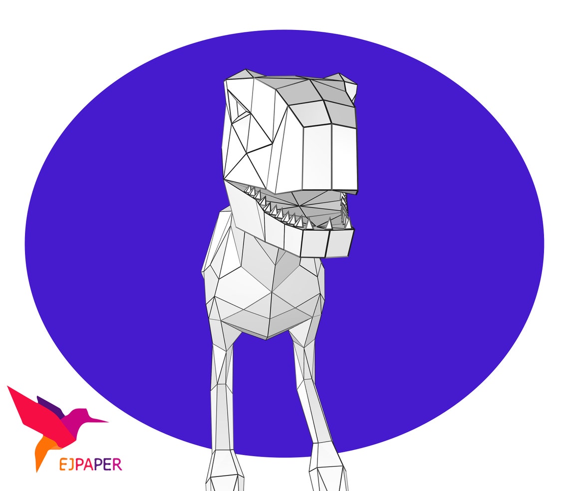 Velociraptor Flat Templates Dinosaur 3D Papercraft Low Poly Papercraft ...