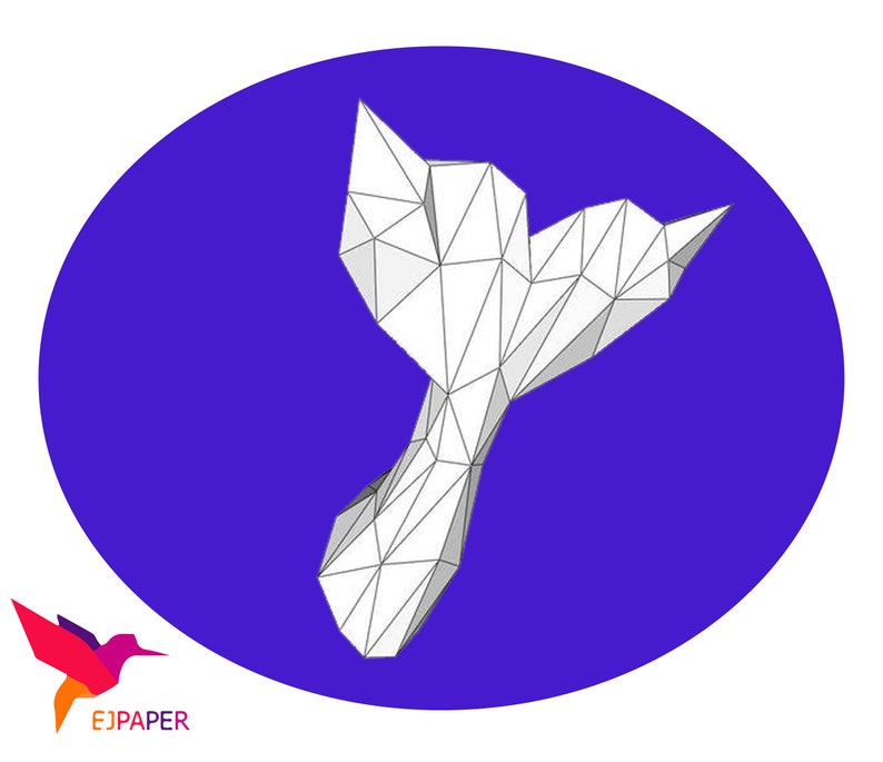 Ballena 3D plantillas planos cola de ballena 3D Papercraft Low Poly ...