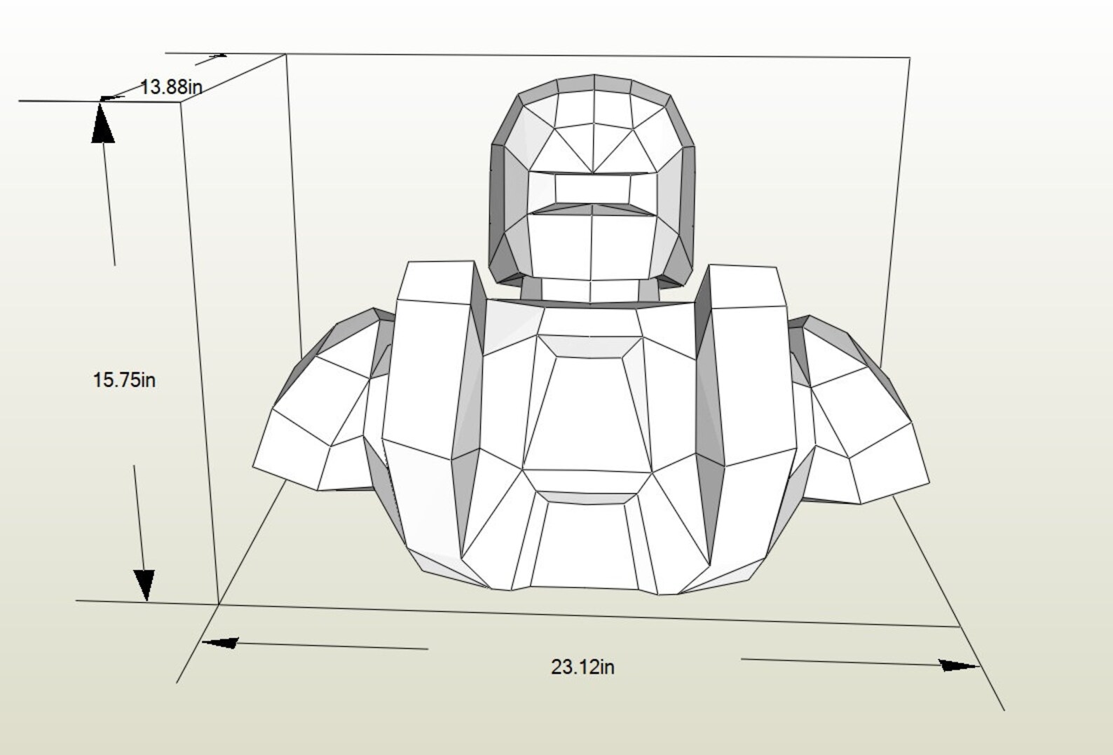 Chief Flat Templates Home 3D Papercraft Low Poly Papercraft Template ...