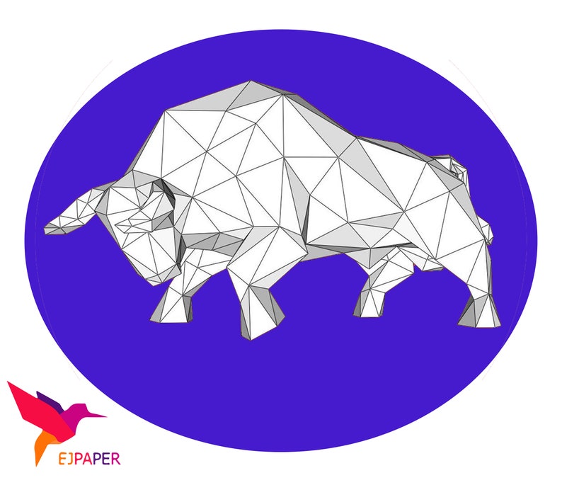 Bull Bull Flat Templates Bull Home 3D Papercraft Low Poly Papercraft ...