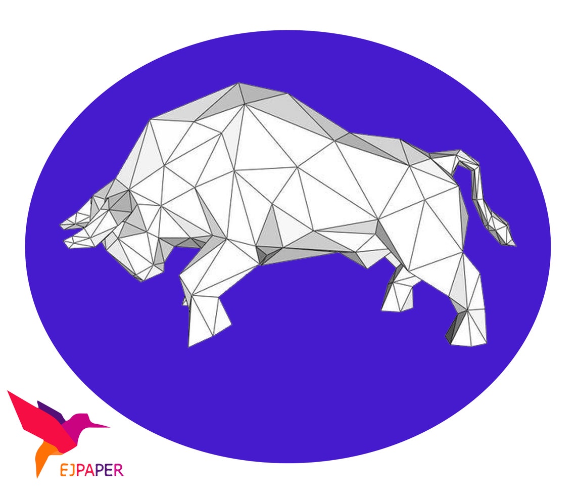 Bull Bull Flat Templates Bull Home 3D Papercraft Low Poly Papercraft ...