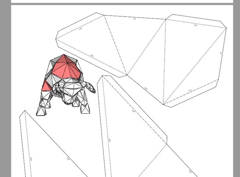 Bull Bull Flat Templates Bull Home 3D Papercraft Low Poly Papercraft ...