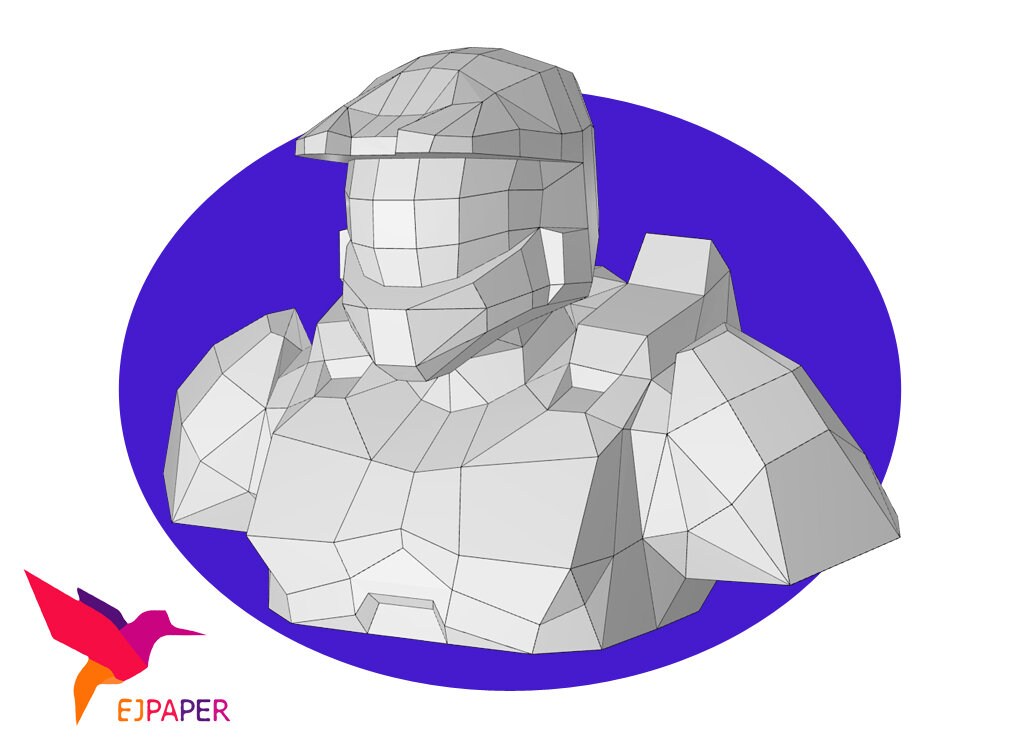 Chief Flat Templates Home 3D Papercraft Low Poly Papercraft Template ...