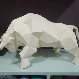 Bull Bull Flat Templates Bull Home 3D Papercraft Low Poly Papercraft ...