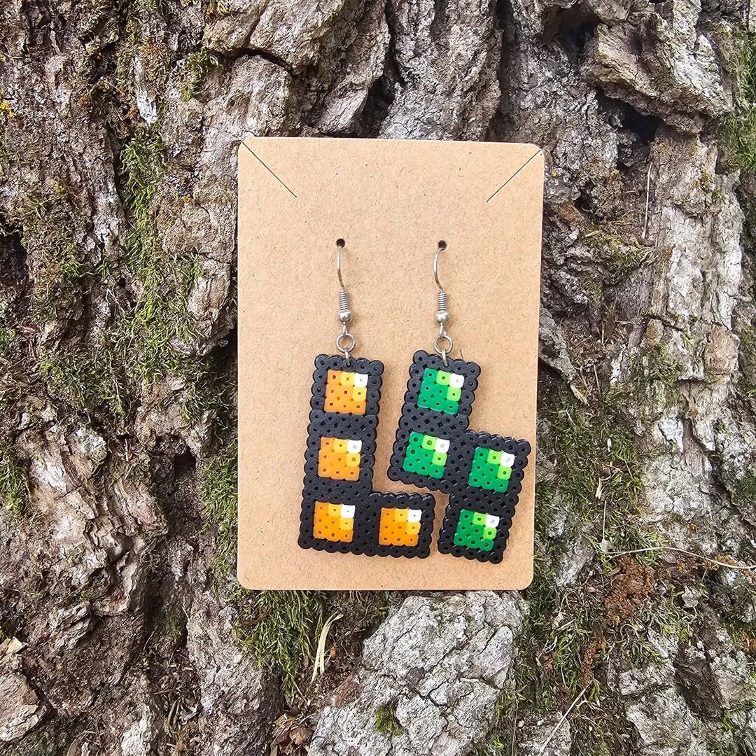 TETRIS EARRINGS | Video Game Perler Bead Dangly Colorful Retro Funky ...