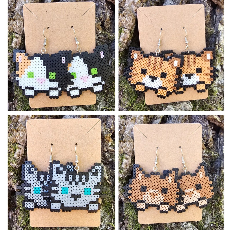CUSTOMIZABLE CAT EARRINGS! | Cute Kitten Face Personalized Pet Memorial ...