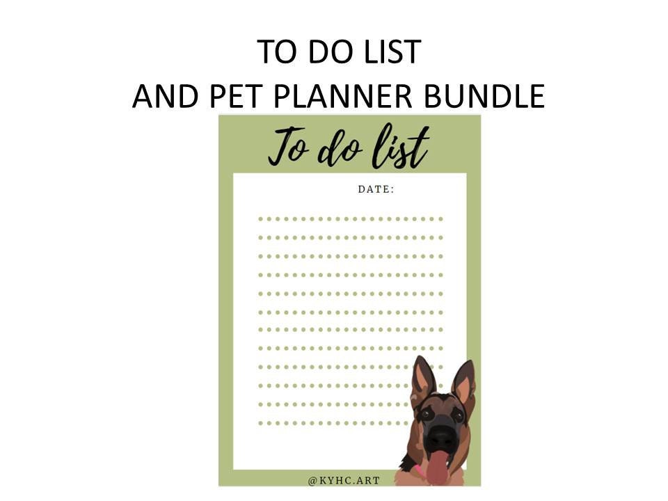 Bundle Dog to do list dog daily planner Cute pet supplies | Etsy