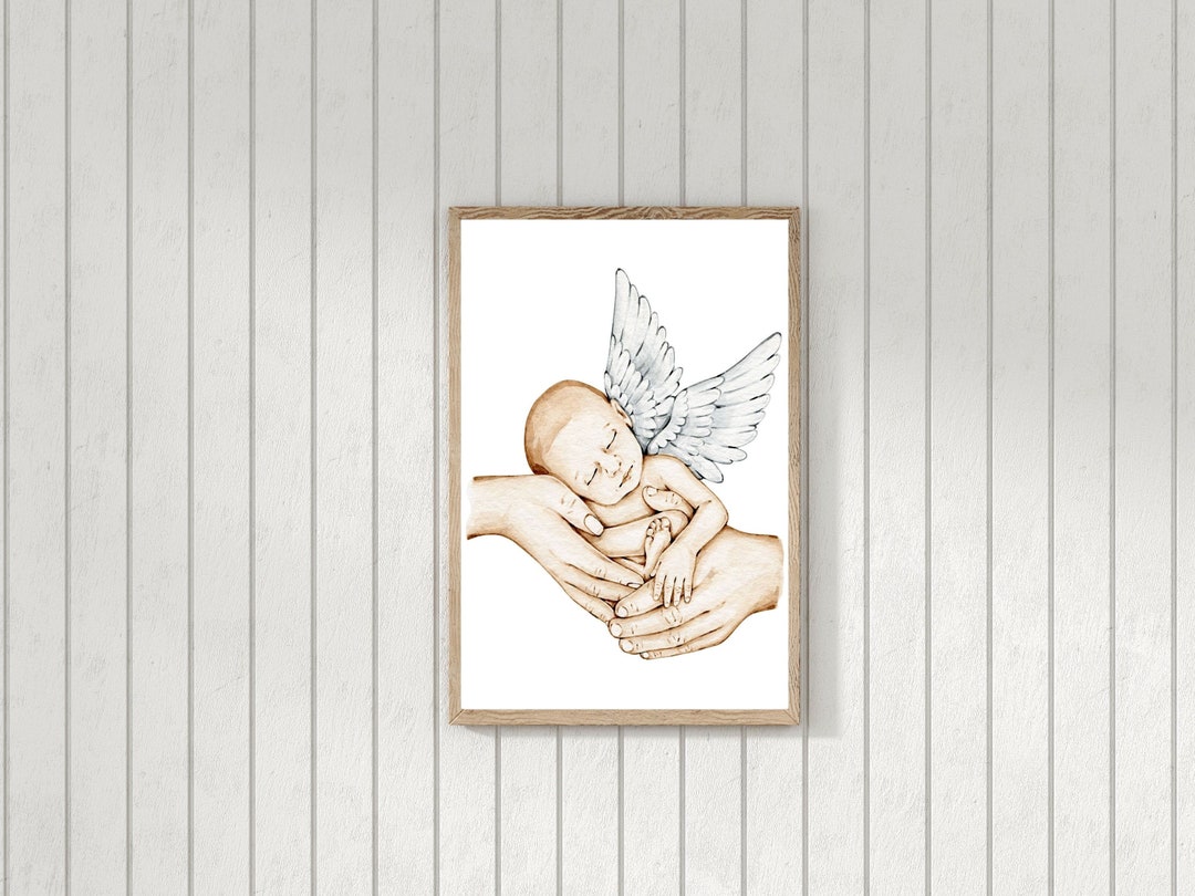 Baby Angel Stillborn Watercolor Printable Multiple Sizes Available for ...